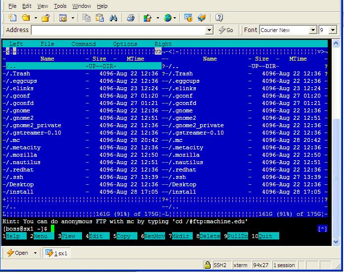 Xshell and midnight commander [1] - Forum Archive - NetSarang Computer