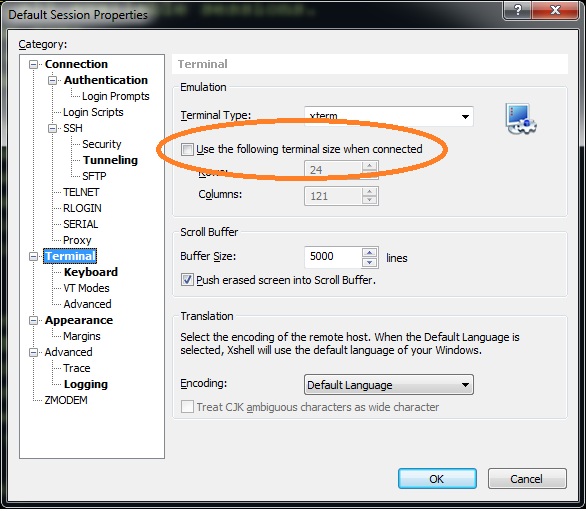 Telnet window change [5] - Forum Archive - NetSarang Computer