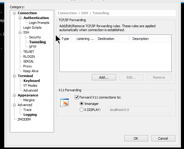 BUG: unable to change SSH/Tunneling/X11 Forwarding option [1] - Forum Archive - NetSarang Computer